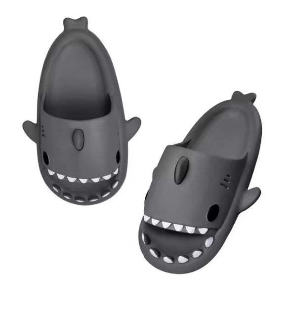 Shark Sliders - Dark Grey - All4Swim